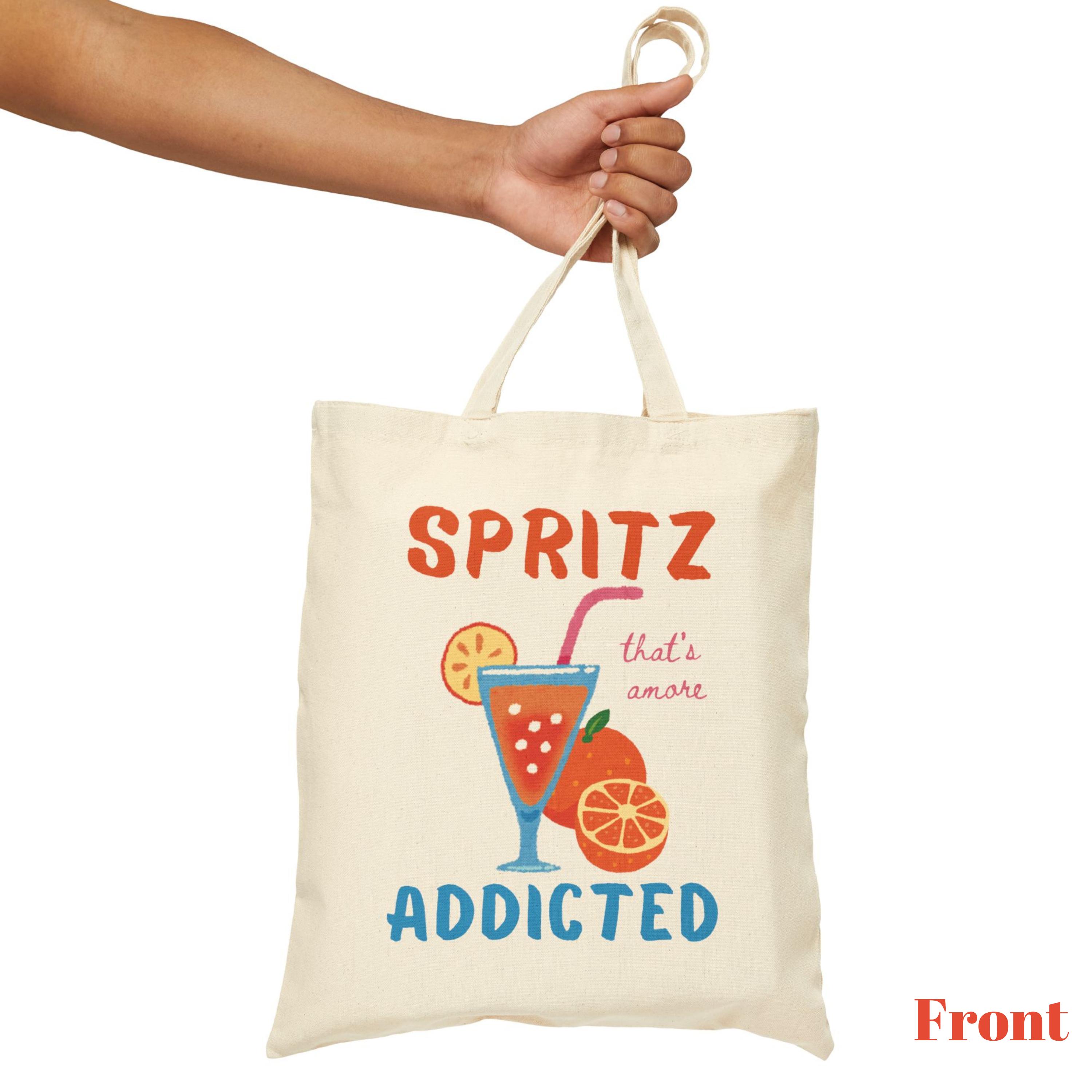 Spritz Cotton Tote Bag, Cocktail Bag, Farmer's Market Bag, Fruit ...