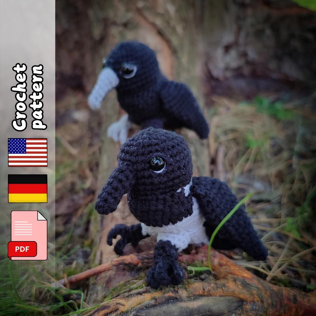 Crow Crochet Pattern, Pattern Amigurumi, PDF File English German - Etsy