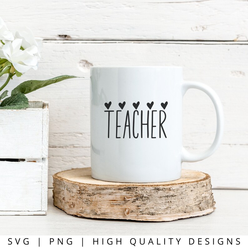 TEACHER SVG PNG - Teacher Hearts Svg, Teacher Svg, Cut File, Cricut Svg ...