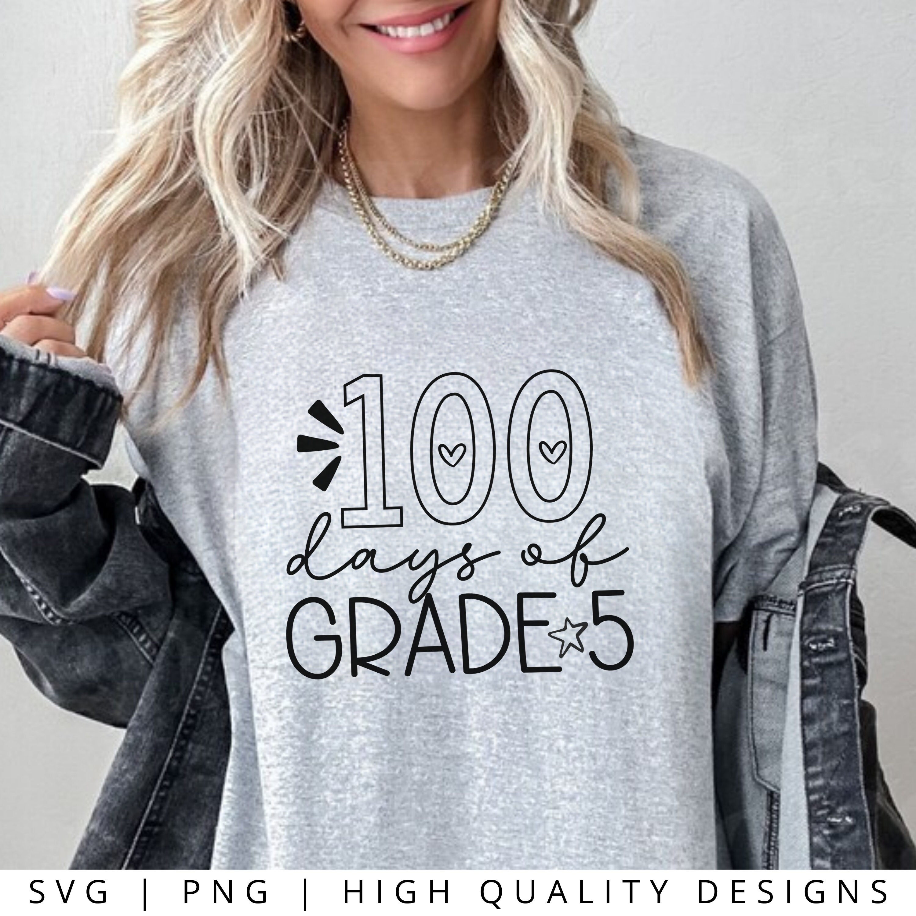 TEACHER SVG PNG 100 Days of School Svg, Fun 100 Days Teacher Svg, Cricut Svg, Grade 5 Svg, Gift ...