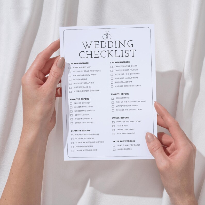 WEDDING CHECKLIST - Wedding Timeline, Wedding Planning Checklist ...