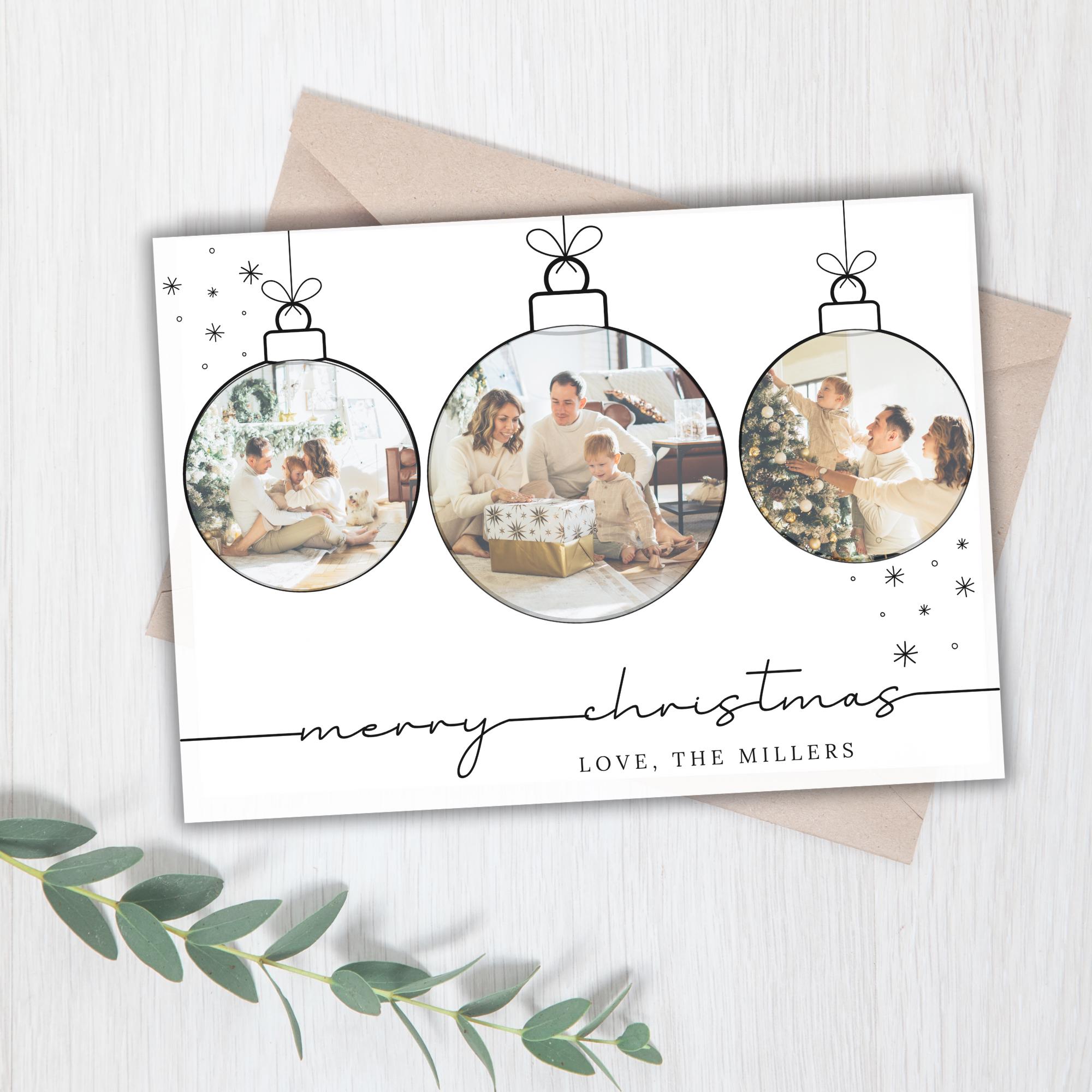 FAMILY PHOTO CARD - Photo Christmas Card Canva Template, Editable ...