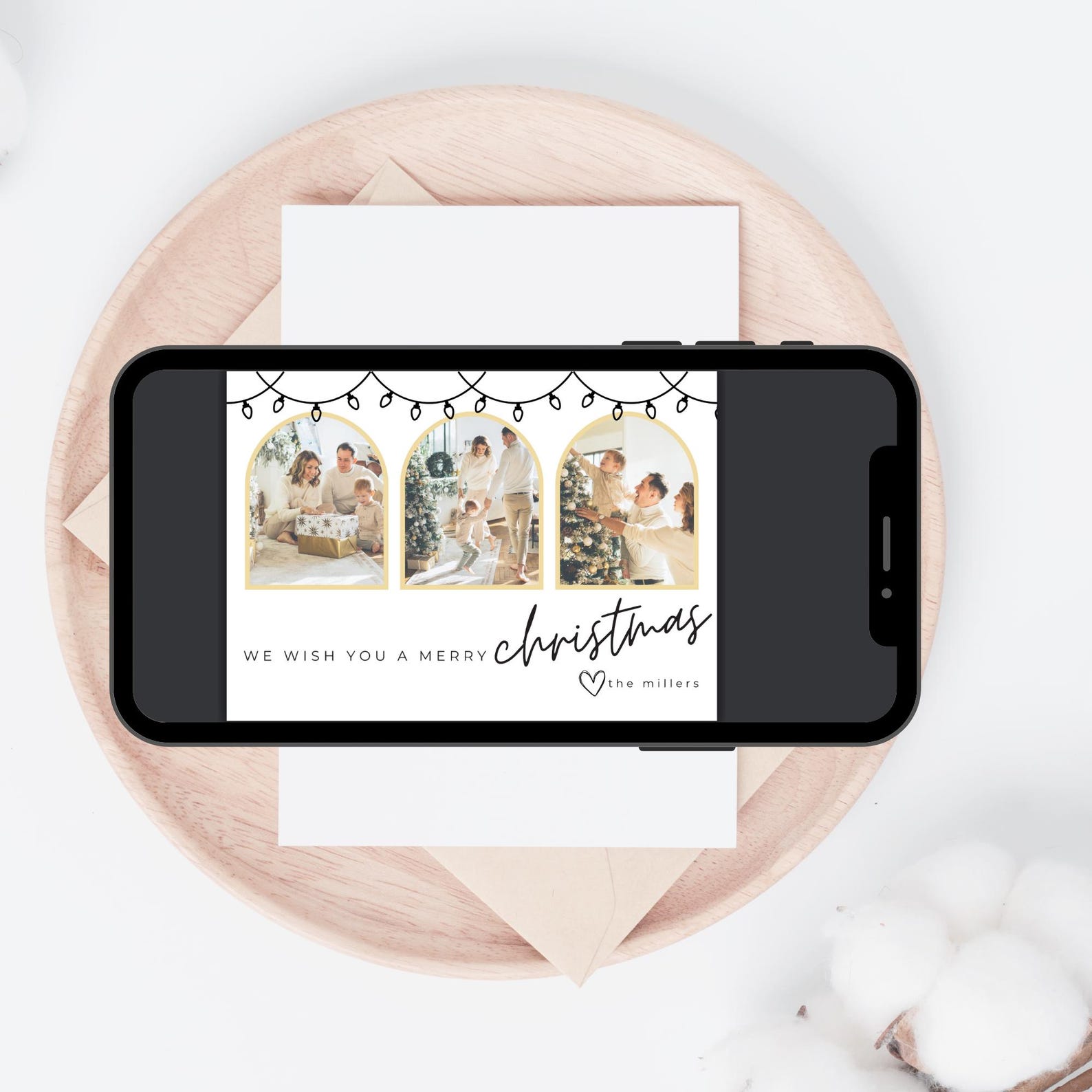 FAMILY PHOTO CARD - Photo Christmas Card Canva Template, Editable ...