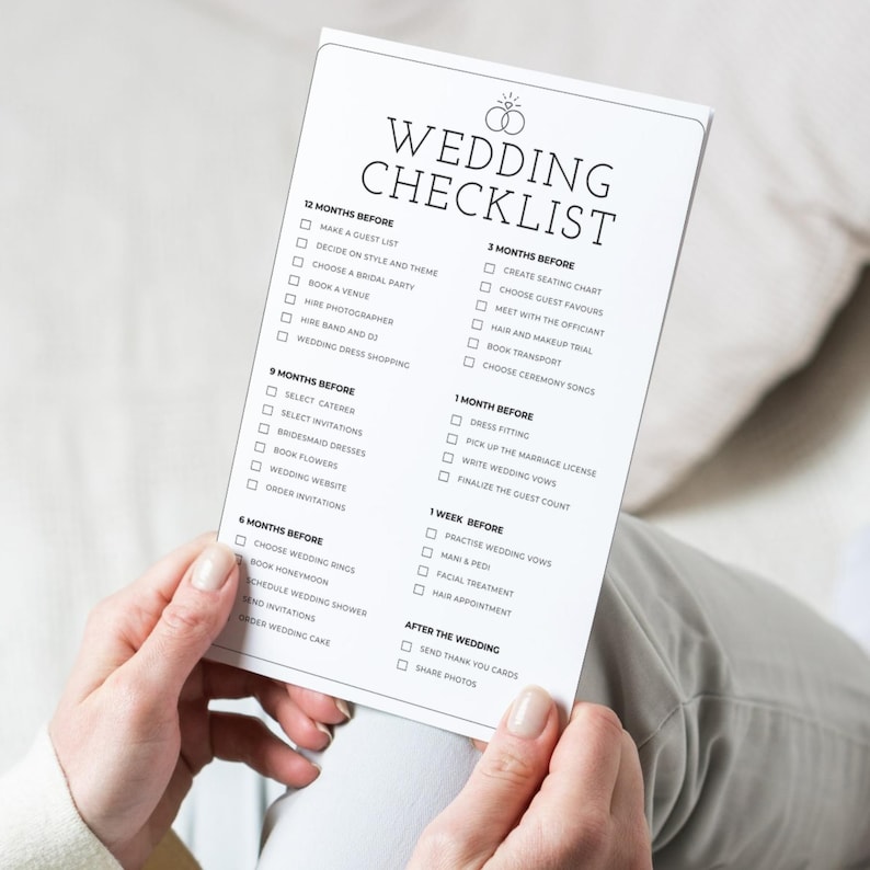 WEDDING CHECKLIST - Wedding Timeline, Wedding Planning Checklist ...