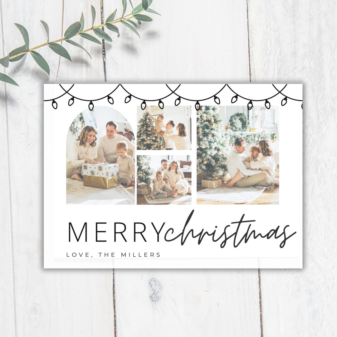 FAMILY PHOTO CARD - Photo Christmas Card Canva Template, Editable ...