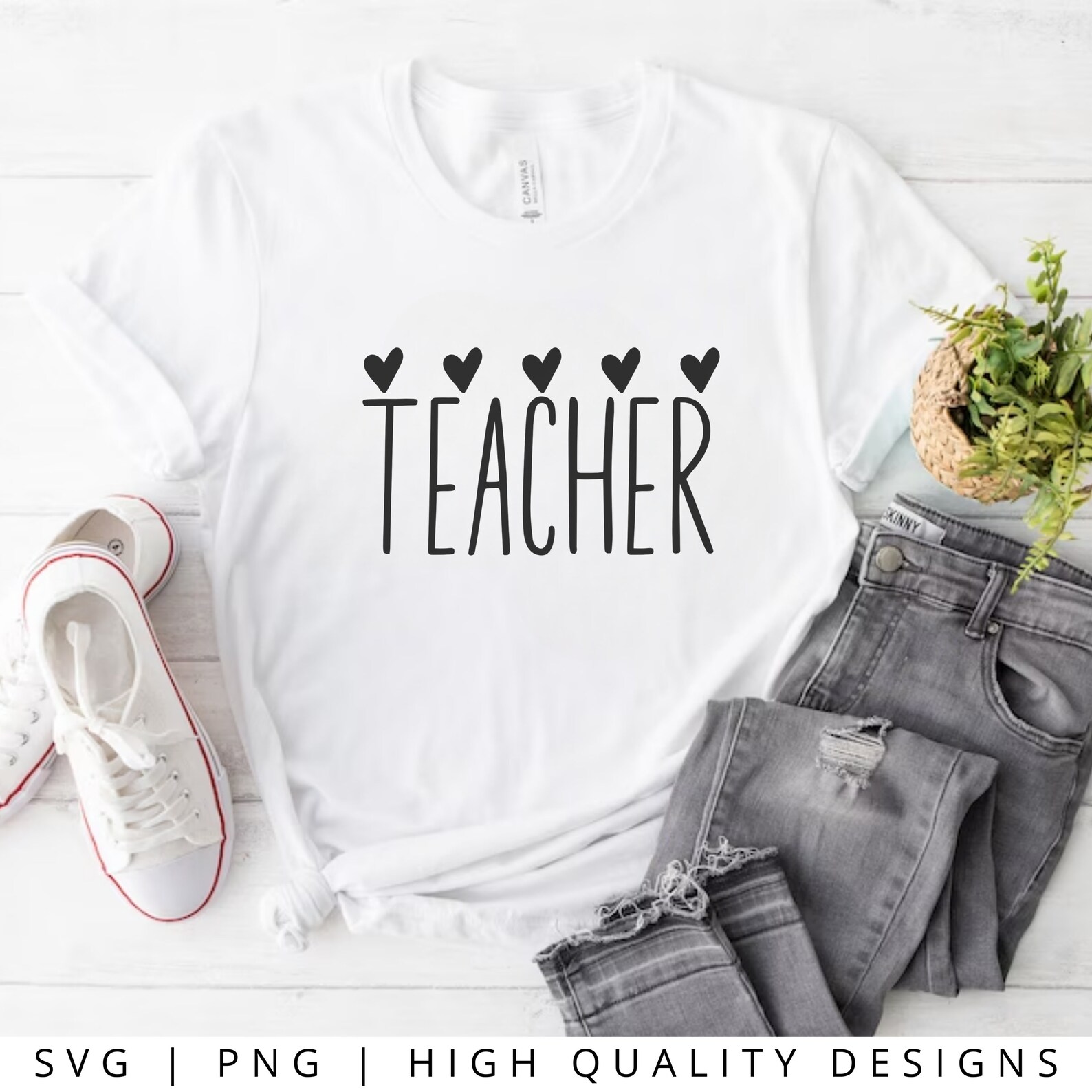 TEACHER SVG PNG - Teacher Hearts Svg, Teacher Svg, Cut File, Cricut Svg ...