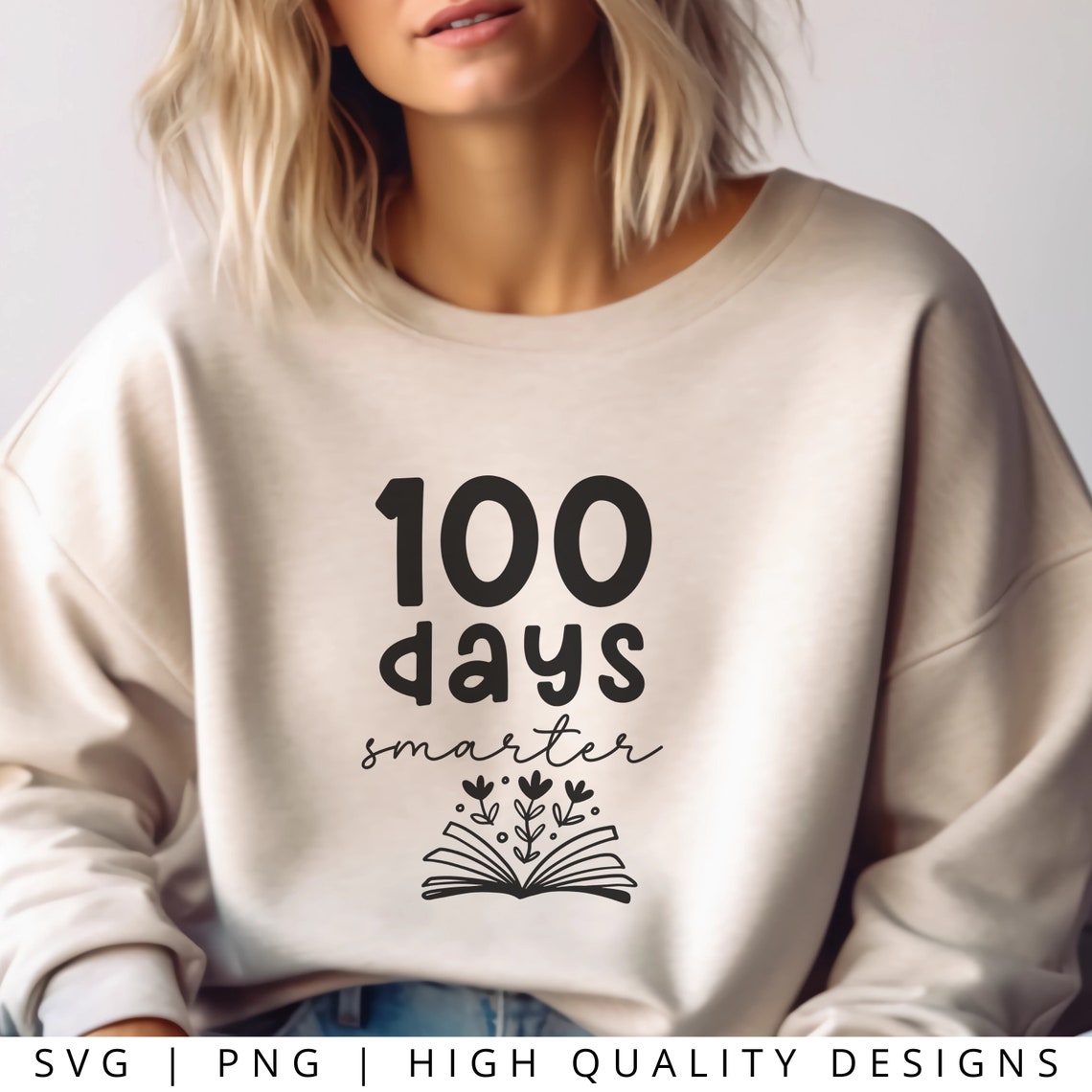 TEACHER SVG PNG -100 Days Smarter Svg, Fun 100 Days Teacher Svg, Cricut ...