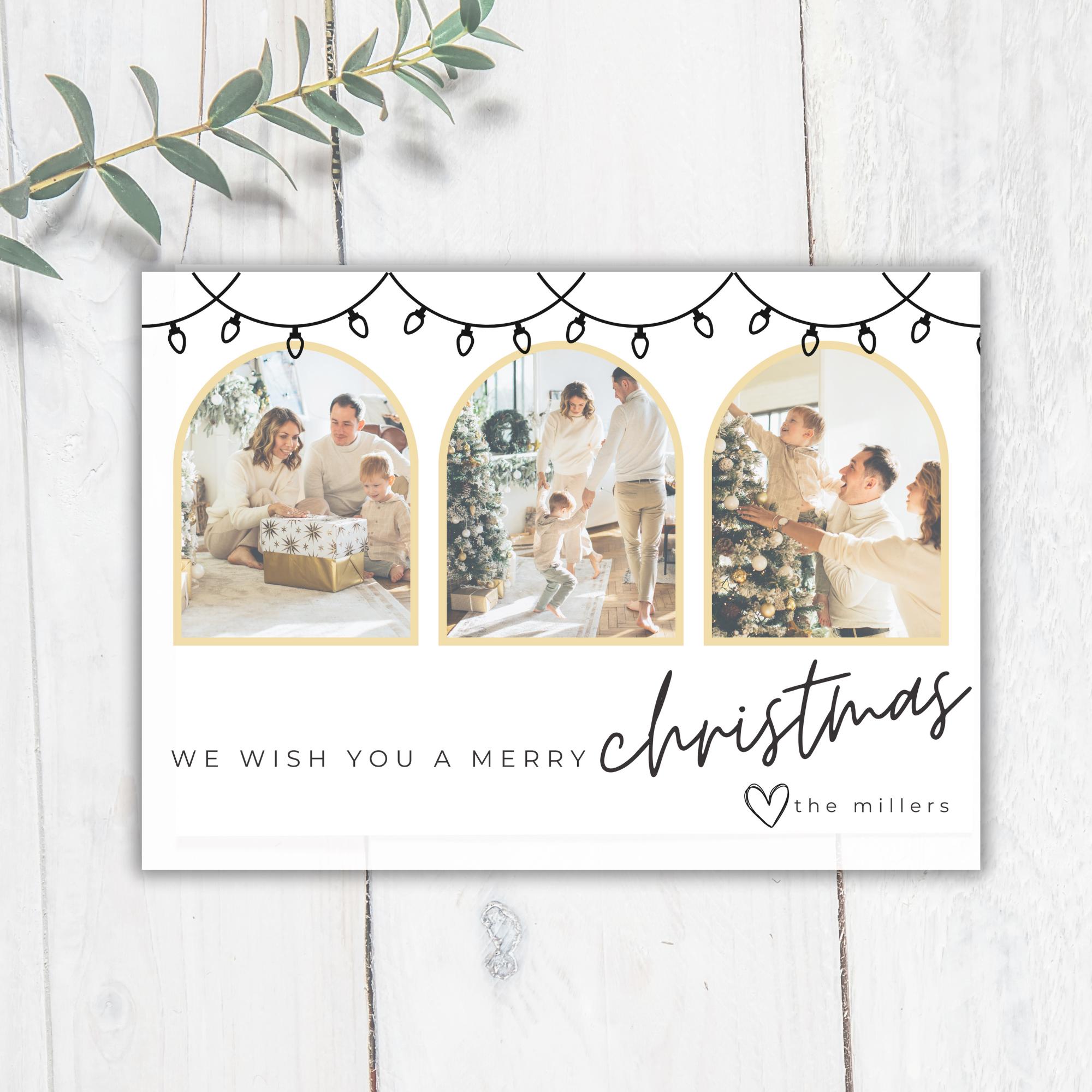 FAMILY PHOTO CARD - Photo Christmas Card Canva Template, Editable ...