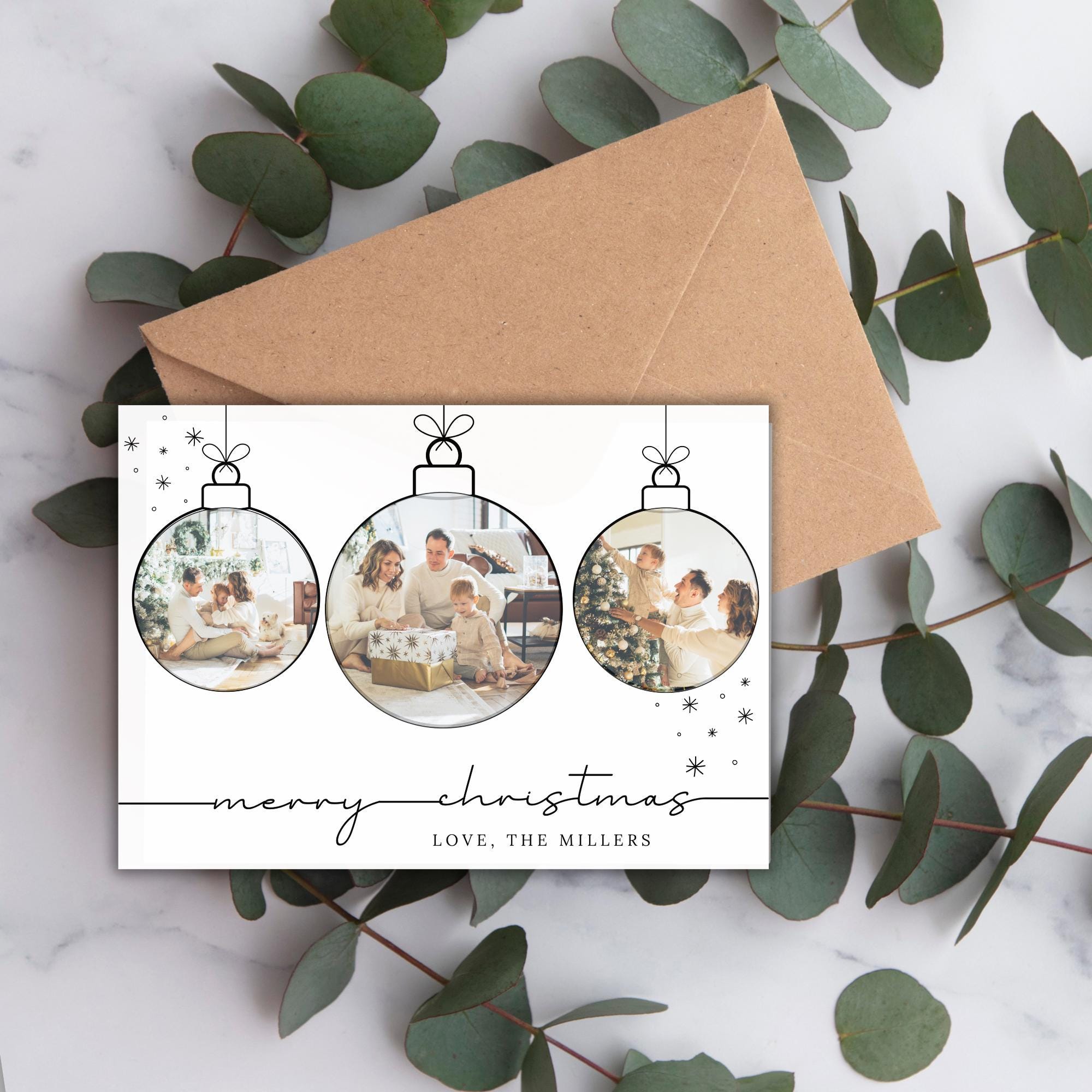 FAMILY PHOTO CARD - Photo Christmas Card Canva Template, Editable ...