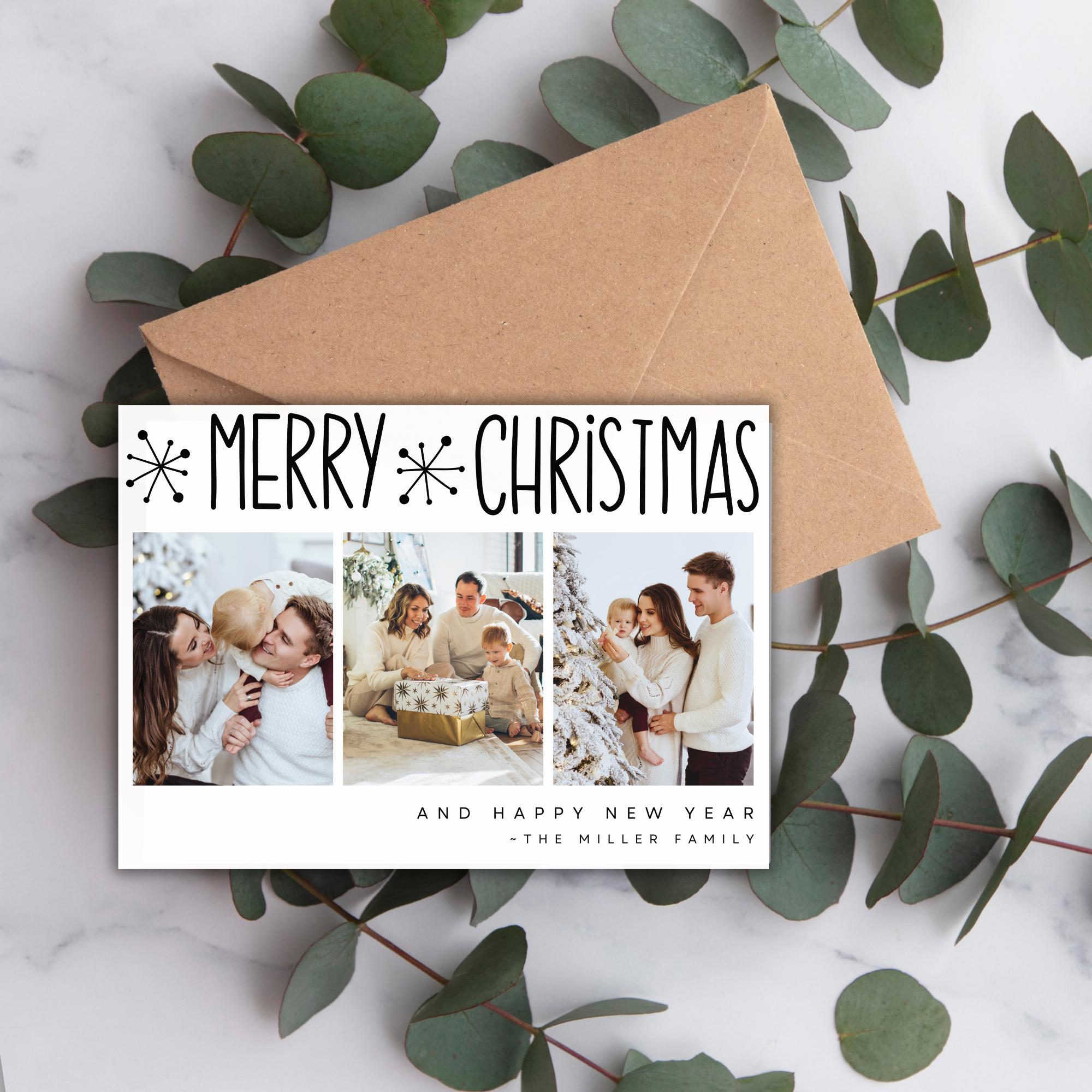 FAMILY PHOTO CARD - Photo Christmas Card Canva Template, Editable ...