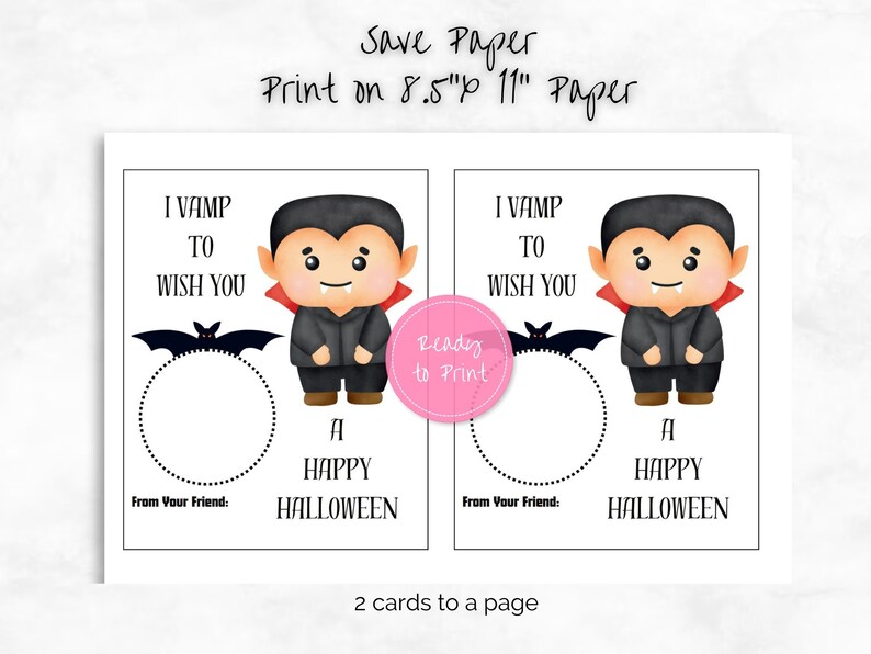 Printable Halloween Play Doh Card, Halloween Vampire Non-candy Gift ...