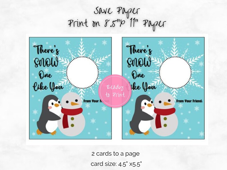 Printable Christmas Play Doh Card Snowman Penguin Non-candy - Etsy
