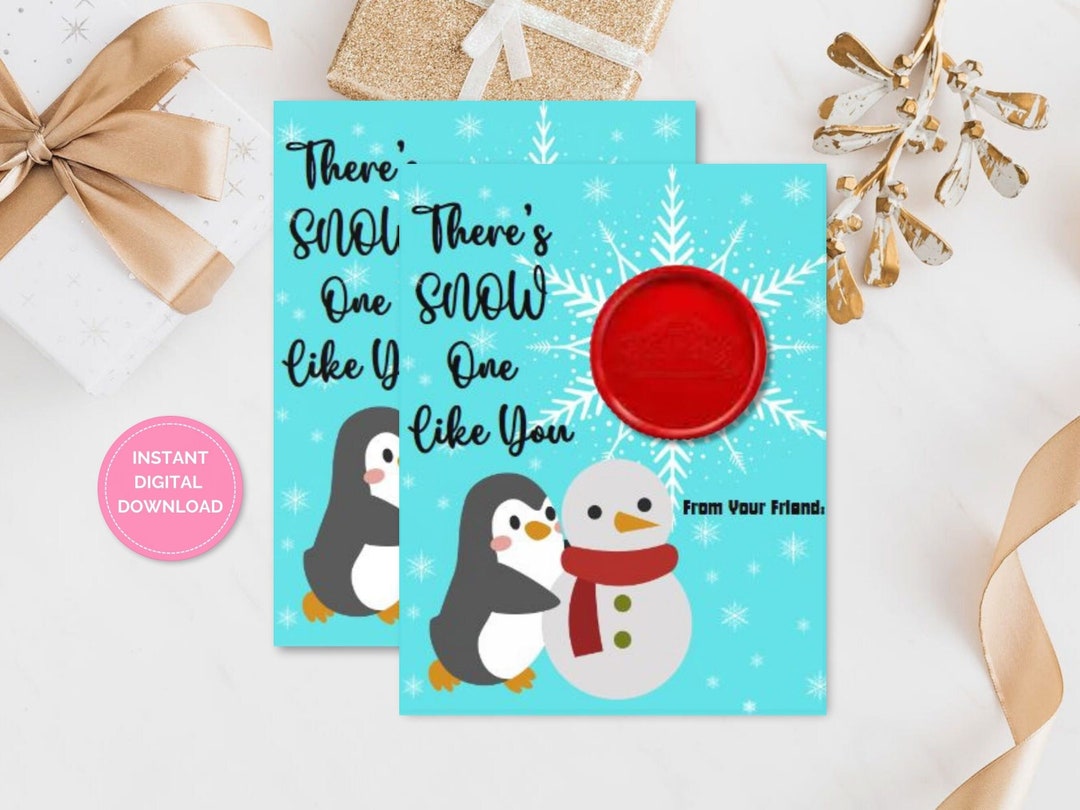 Printable Christmas Play Doh Card Snowman Penguin Non-candy - Etsy