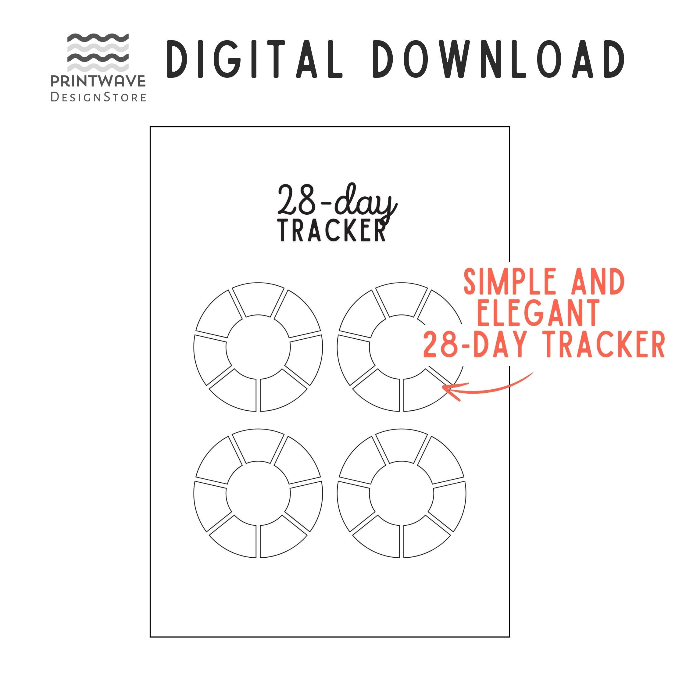 28 Day Tracker / 4 Weeks Challenge Tracker PDF / 28 Day Tracker With ...