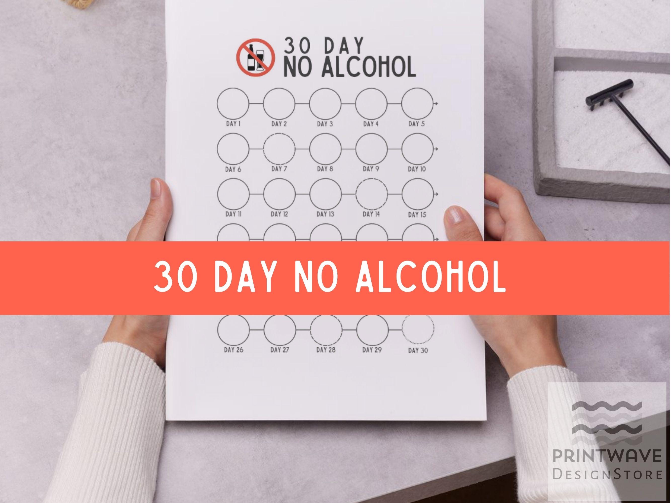 Printable 30-day Sobriety Log | No Alcohol Tracker PDF - Etsy