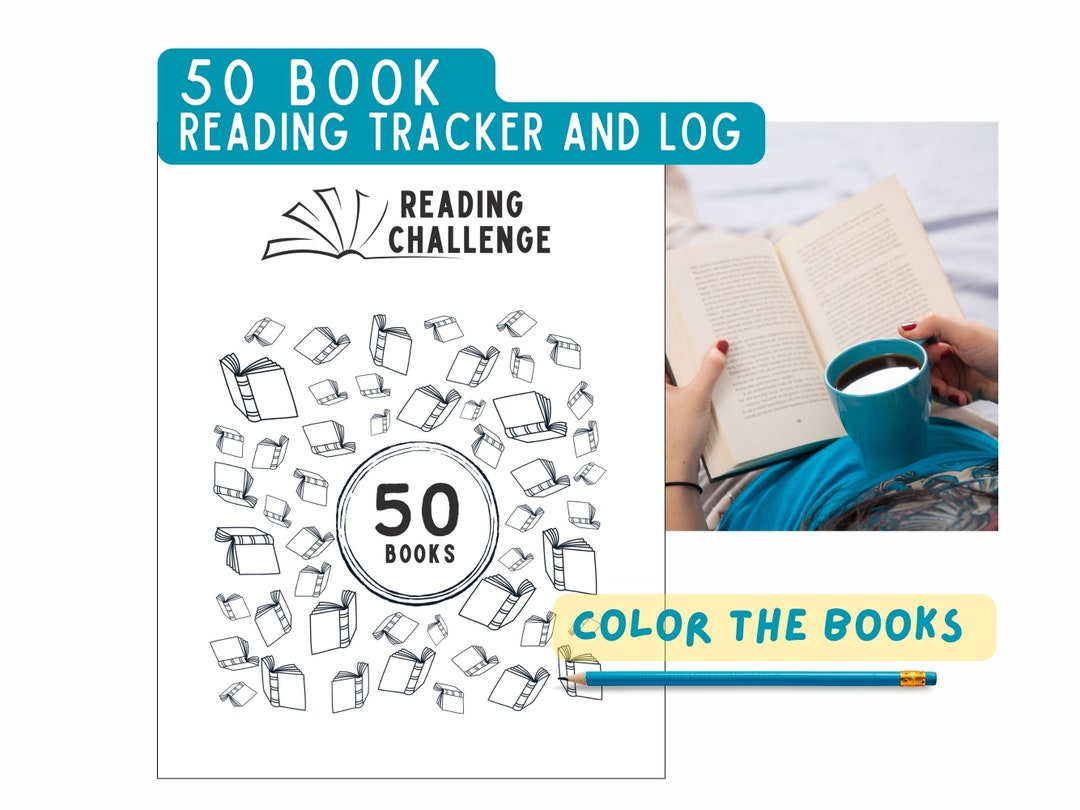 50-book Reading Challenge | Printable Book Log & Tracker PDF (A4, US ...