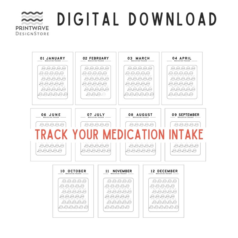 Daily Medication Tracker Printable | Vitamins & Supplements Log PDF - Etsy