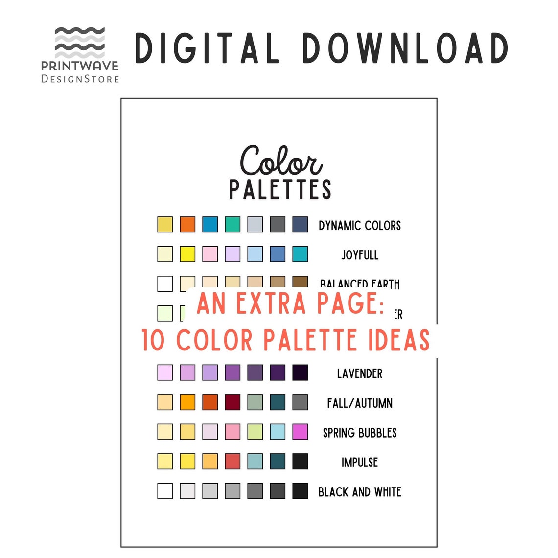 7-day Circle Tracker Printable, Color Palette Suggestions (PDF, A4/A5 ...