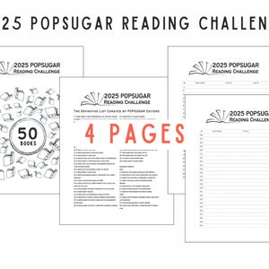 2025 POPSUGAR Reading Challenge Printable | 50-book Tracker & Log PDF ...