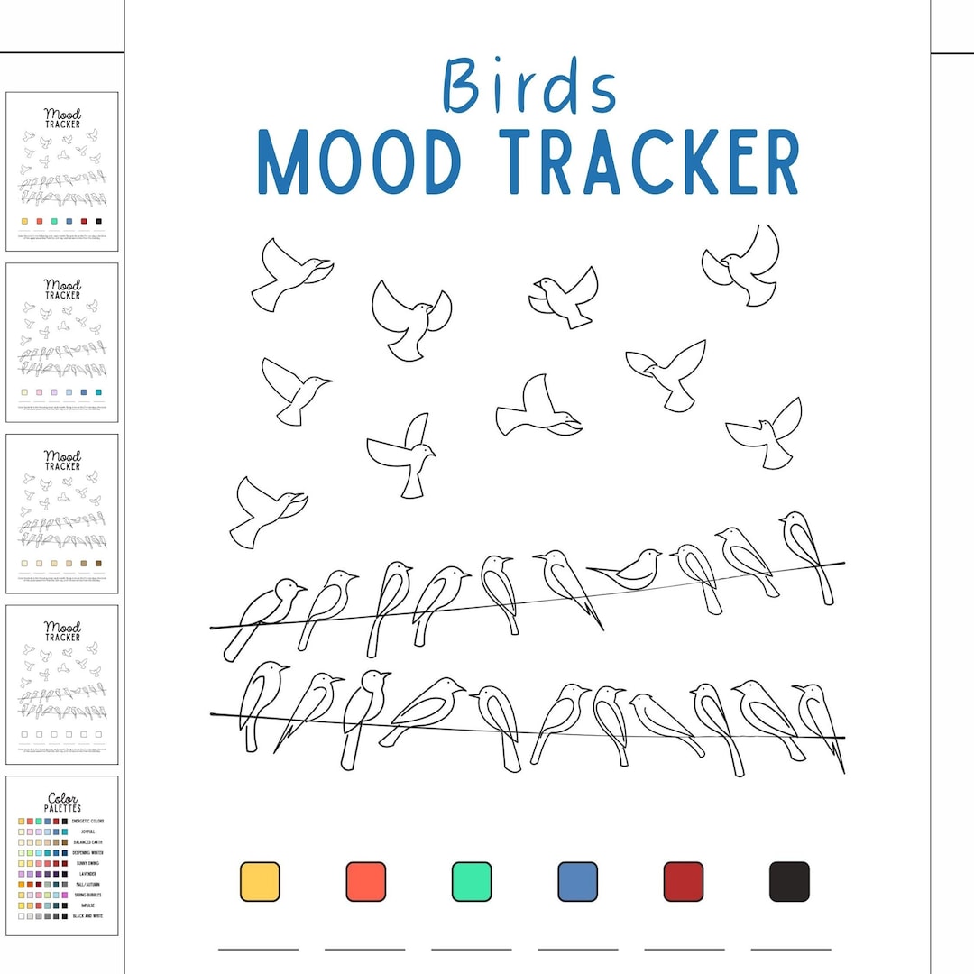 Bird Mood Tracker / Monthly Mood Tracker With Bird Pattern / PDF ...
