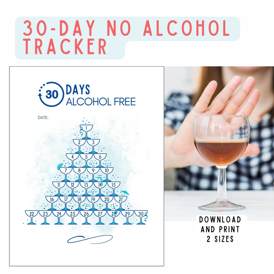 Alcohol Tracker Printable / 30-day No Alcohol Challenge / Alcohol ...