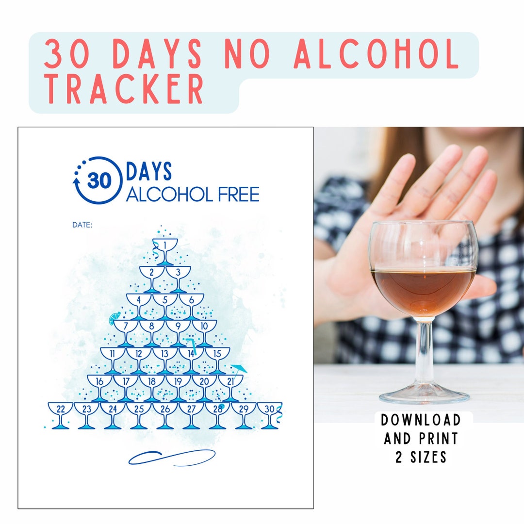 30 Days Alcohol Free Tracker Printable // Download Drink Control ...