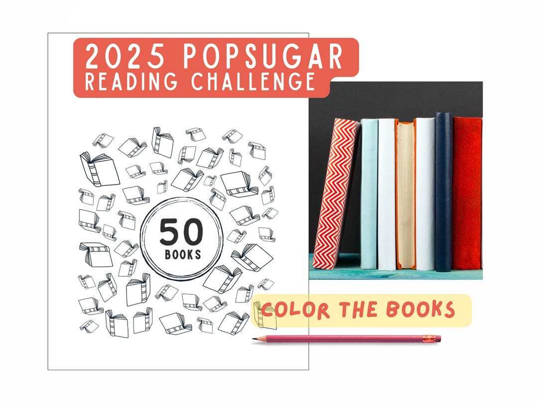 2025 Popsugar Reading Challenge Printable 50 Book Tracker Log Pdf