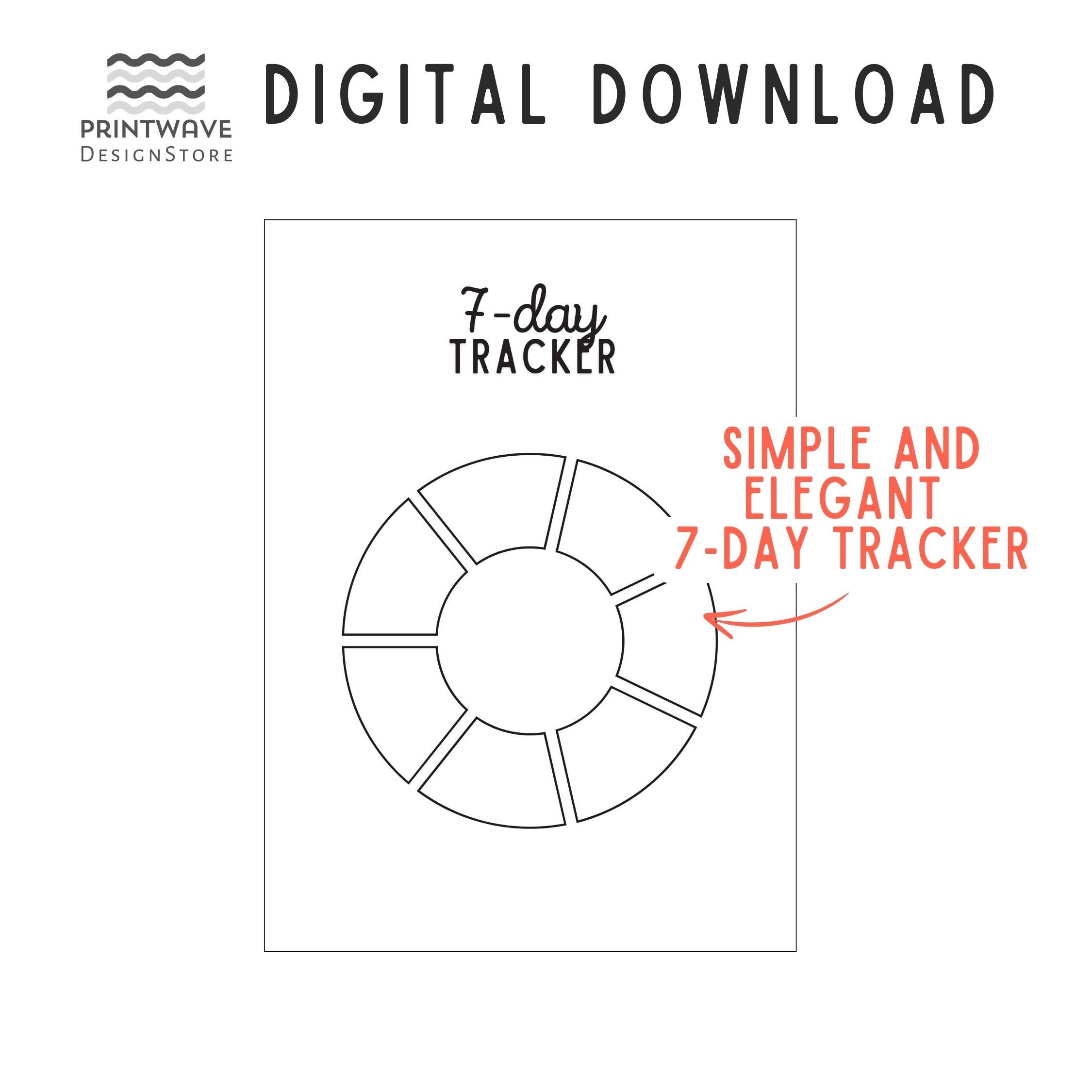 7-day Tracker / Printable for 7 Day Challenge / Circle Challenge ...