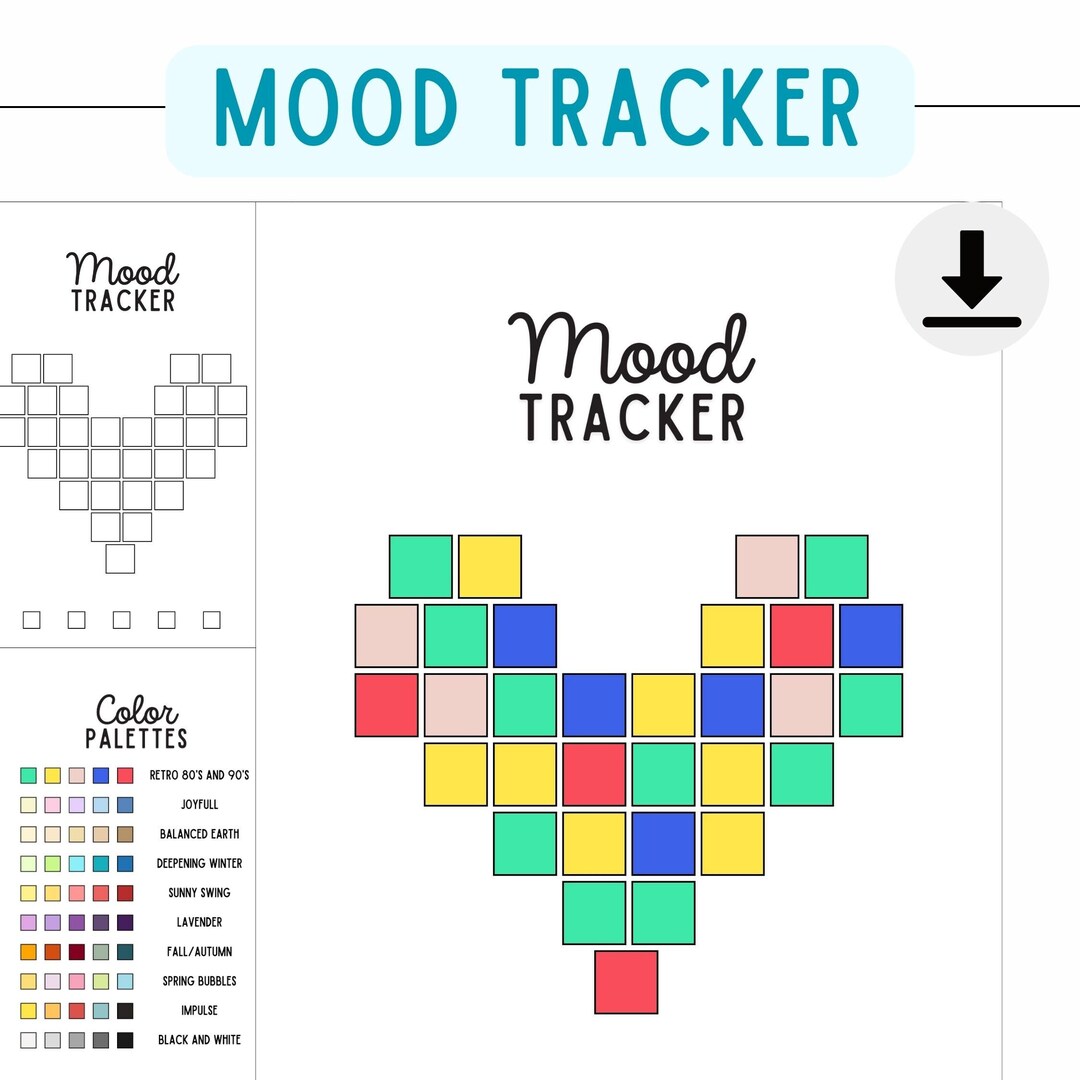 A5 Heart Mood Tracker | Printable Planner & Daily Log PDF - Etsy