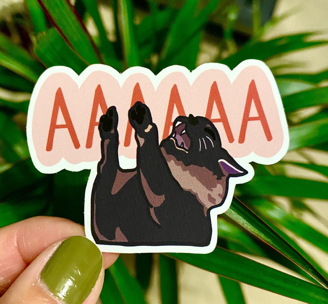 Screaming Cat Sticker - Etsy