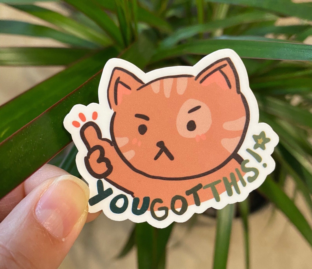 Motivational Cat Sticker - Etsy
