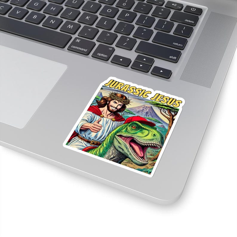 Jurassic Jesus Sticker Christ Riding a T-rex Funny Dinosaur Jesus Decal ...
