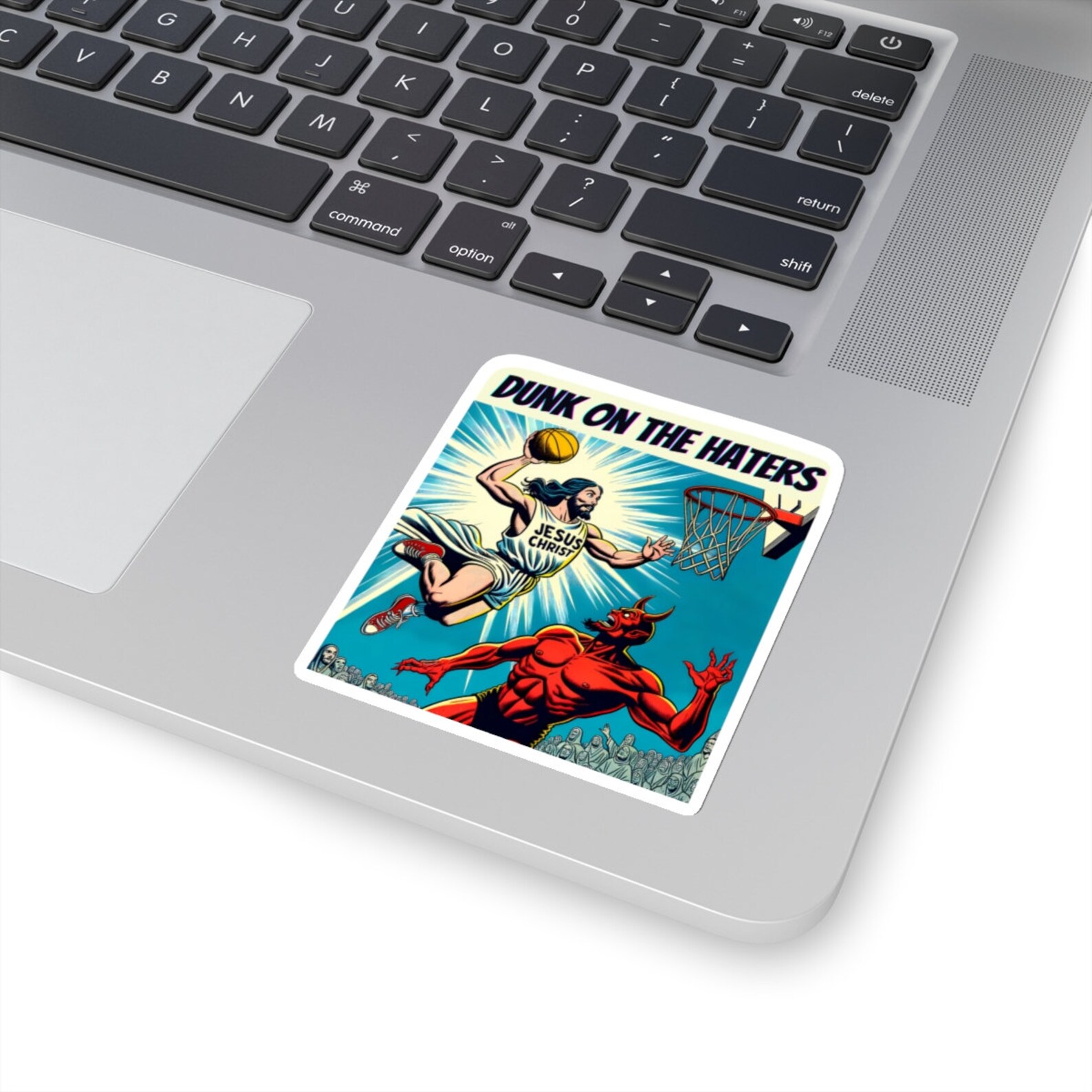 Jesus Dunk on the Haters Sticker Christian Humor Church Decal Christ ...