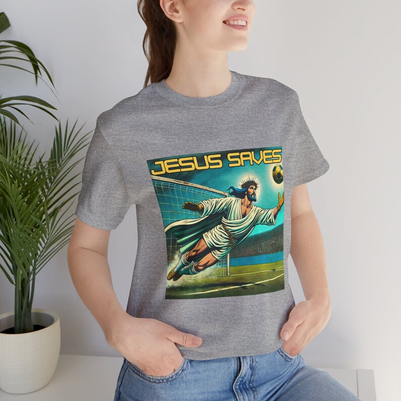 Funny Jesus Saves Soccer T-shirt God Playing Football Christ is My ...
