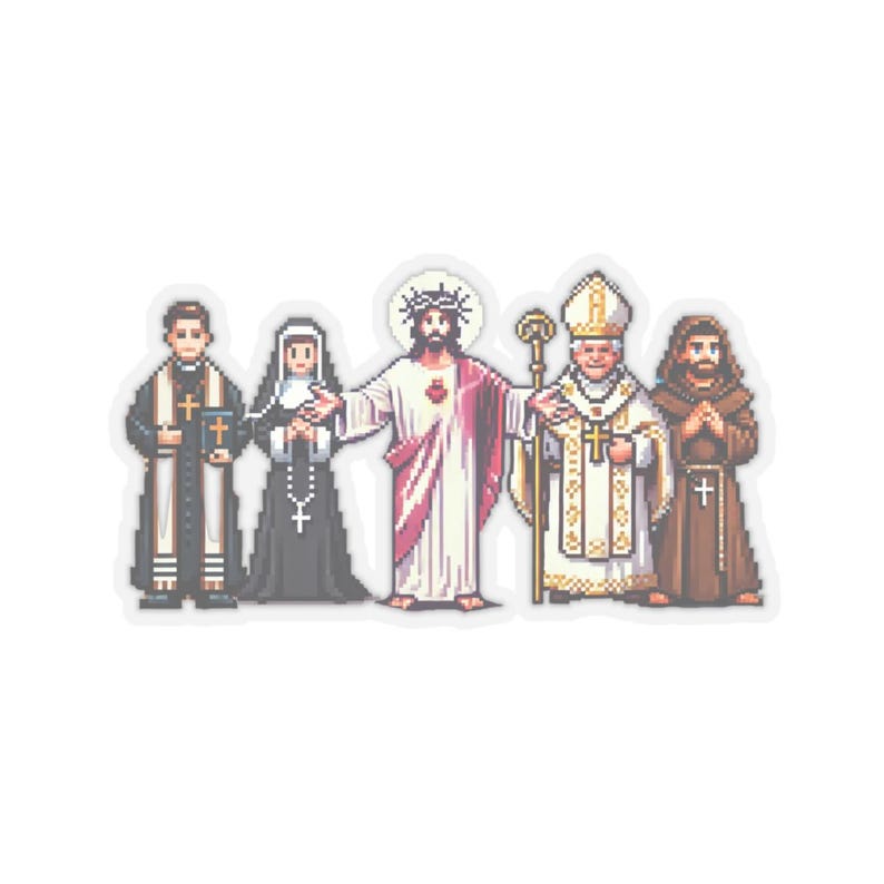 Catholic Church Sticker Monk Nun Jesusrosary Priest Gift Holy Order ...
