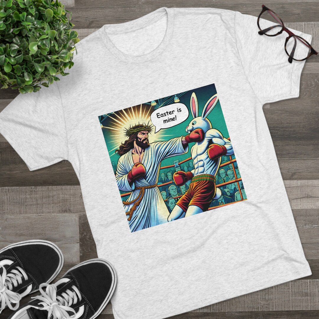 Jesus Verses the Easter Bunny T-shirt Funny Christian Meme Basket ...