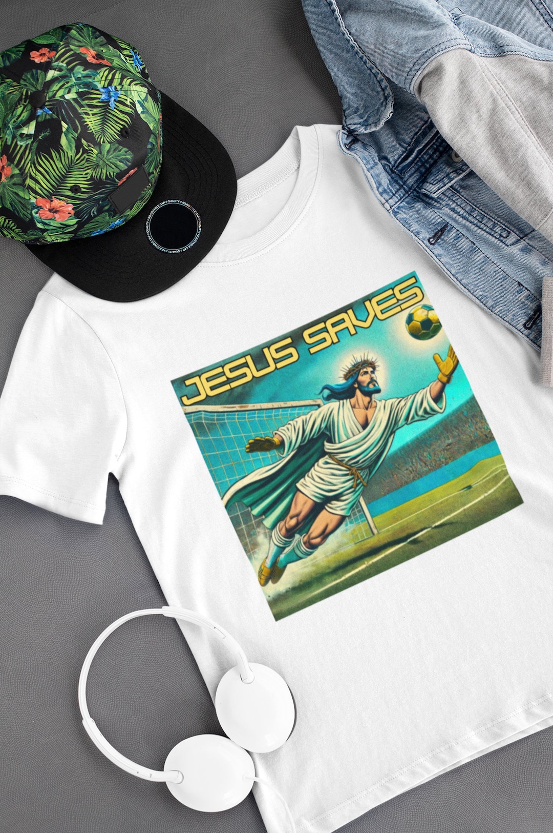 Funny Jesus Saves Soccer T-shirt God Playing Football Christ is My ...