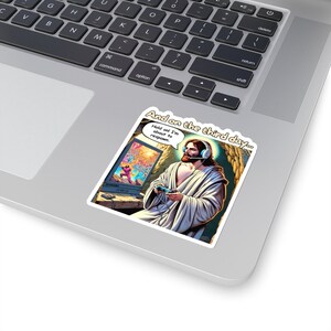 Funny Jesus Video Game Sticker He is Risen Rizzen Christian Gaming ...