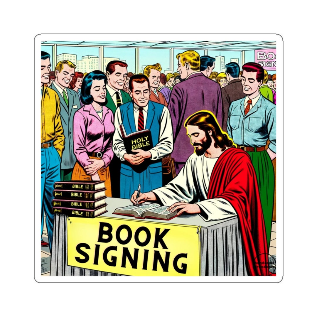 Jesus Book Signing Sticker Bible Meme Scrapbook Water Bottle Decal ...