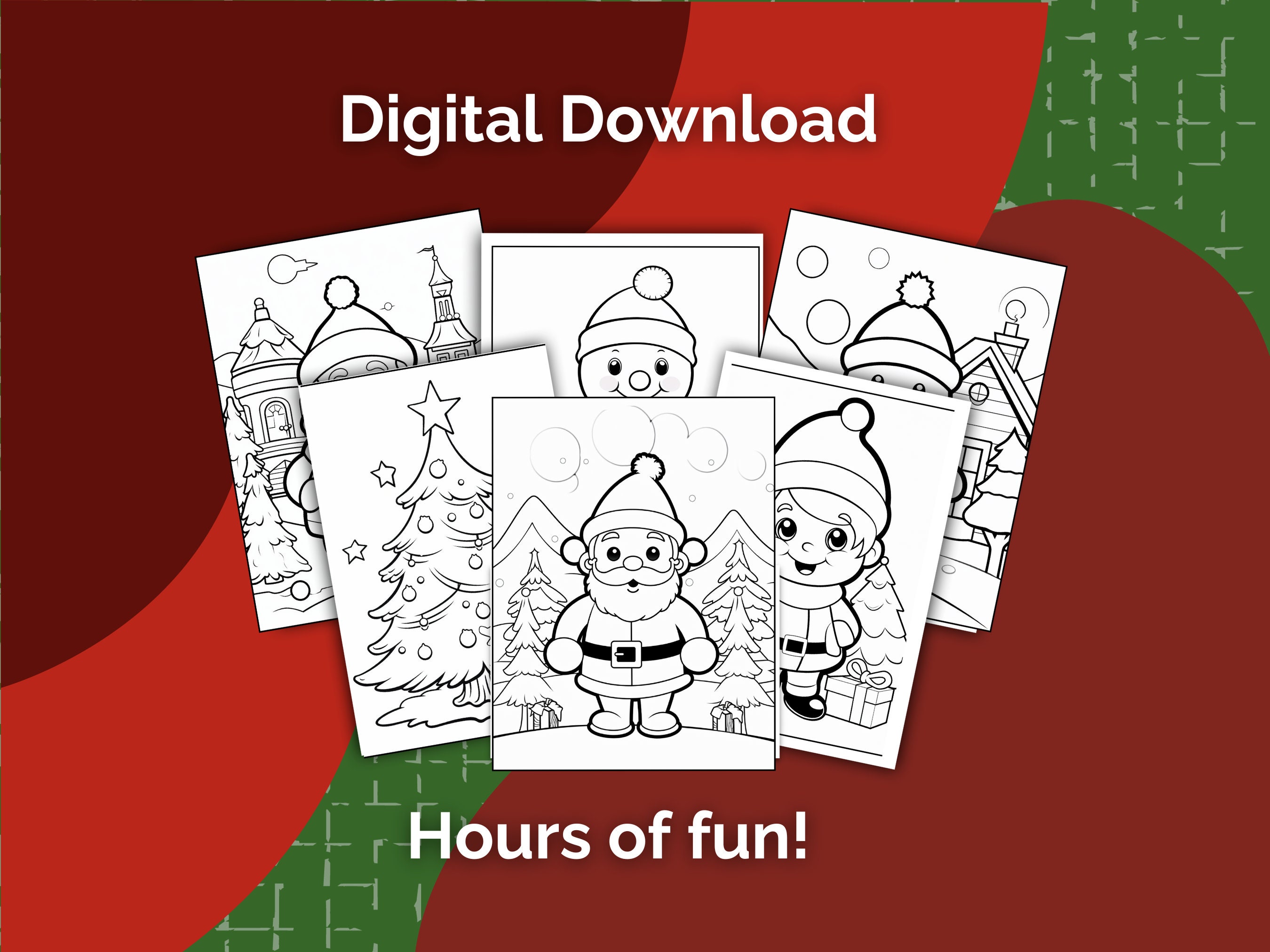 Festive Fun: 50 Printable Christmas Coloring Pages for Kids - Etsy