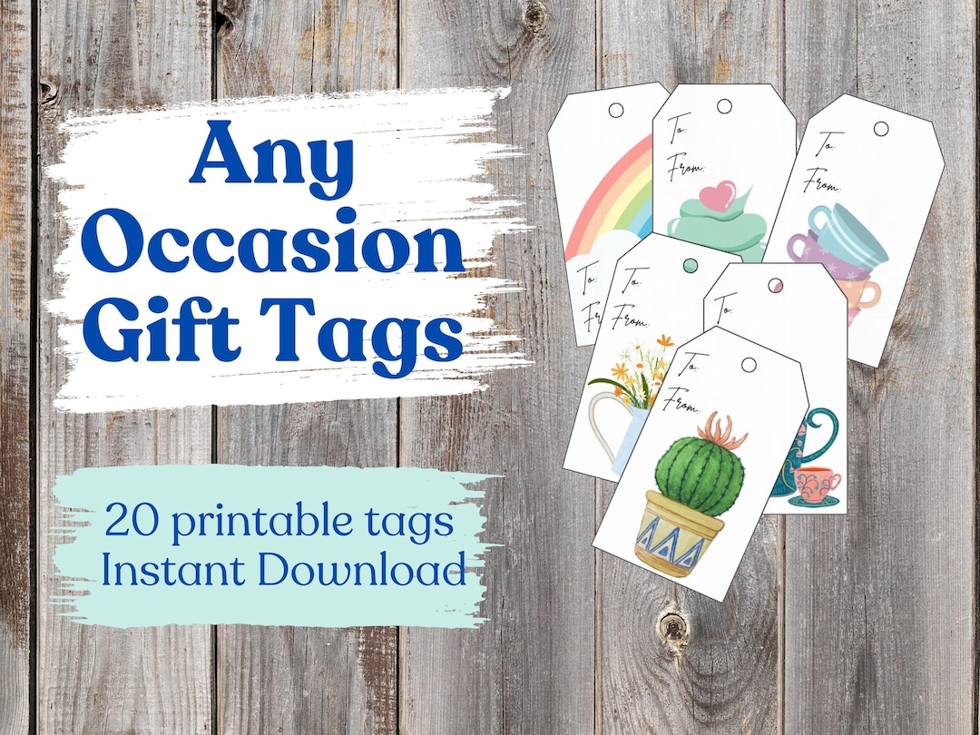Printable Gift Tags for Any Occasion-20 Unique Designs Instant Download ...