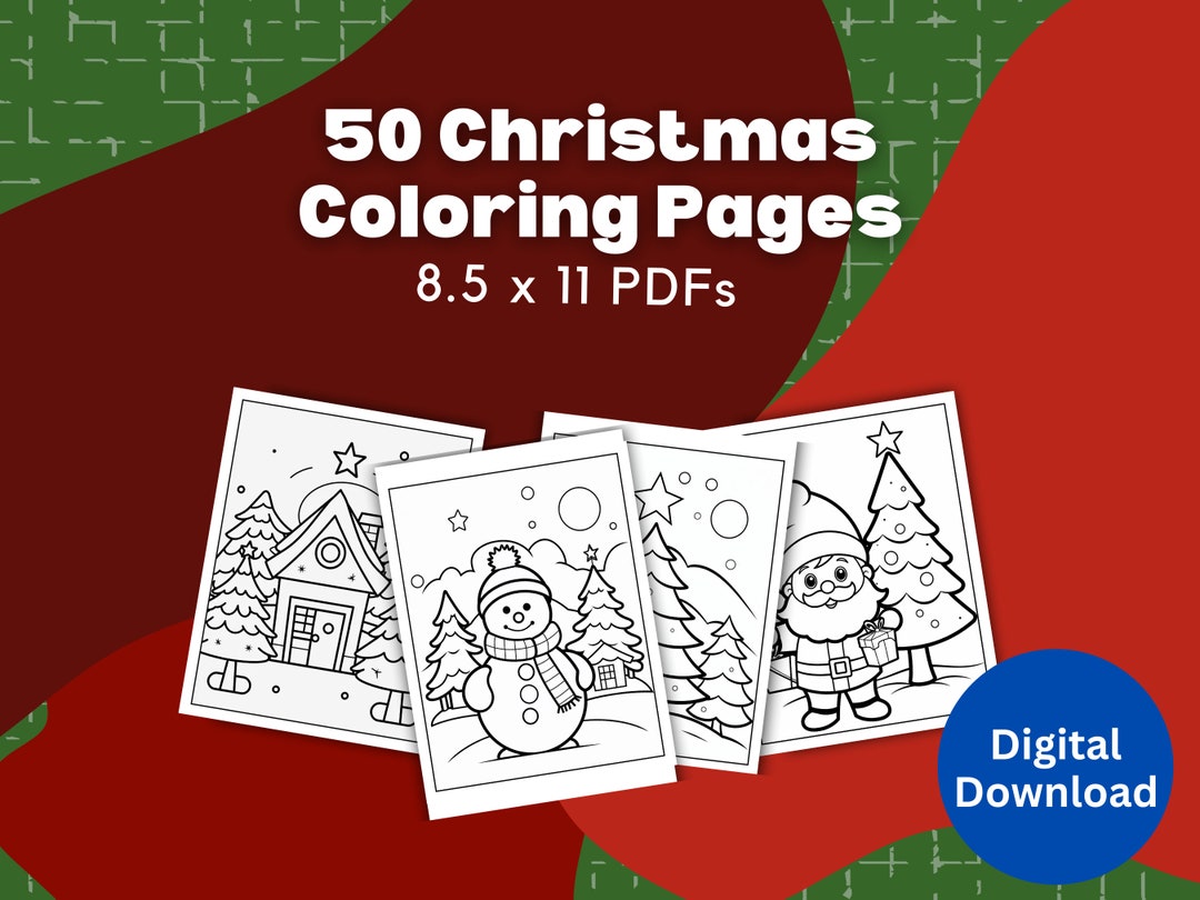 Festive Fun: 50 Printable Christmas Coloring Pages for Kids - Etsy