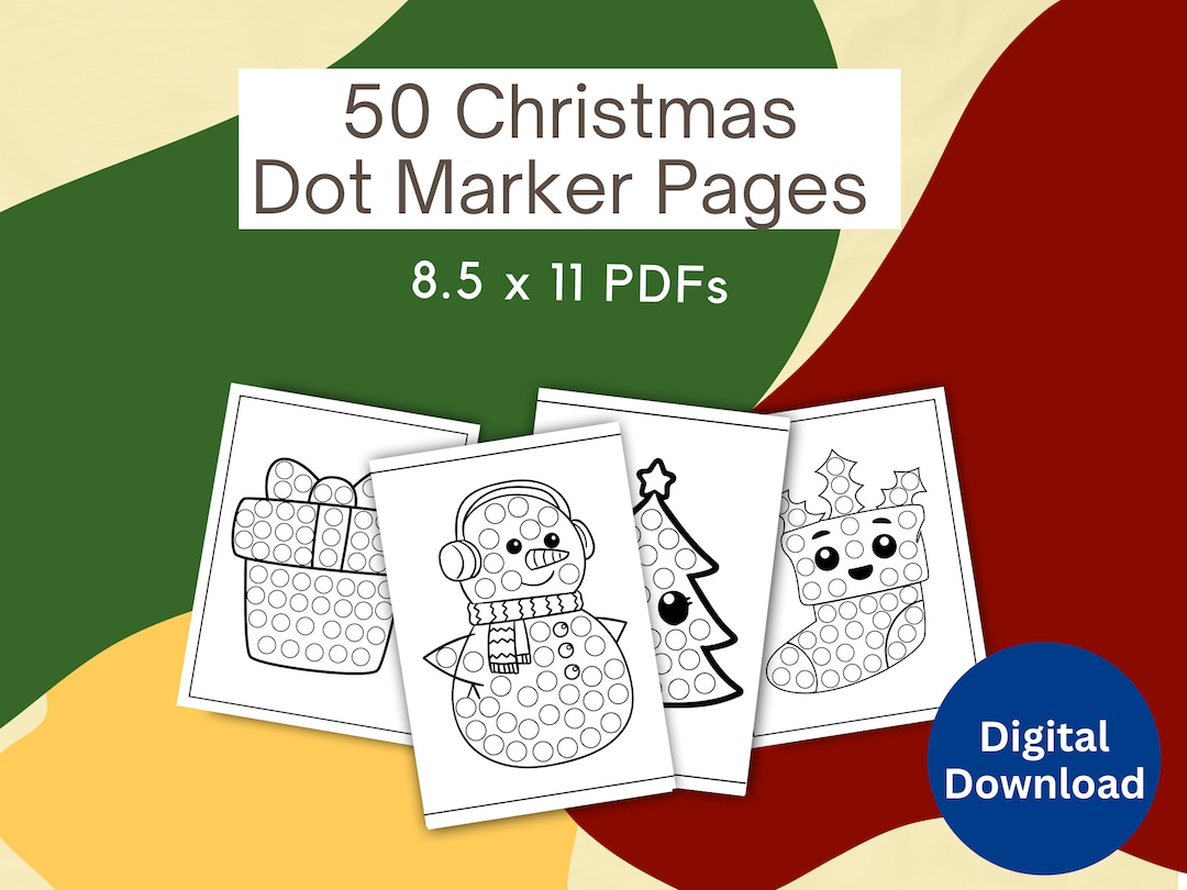 50 Christmas Dot Marker Coloring Pages for Toddlers (printable PDF ...