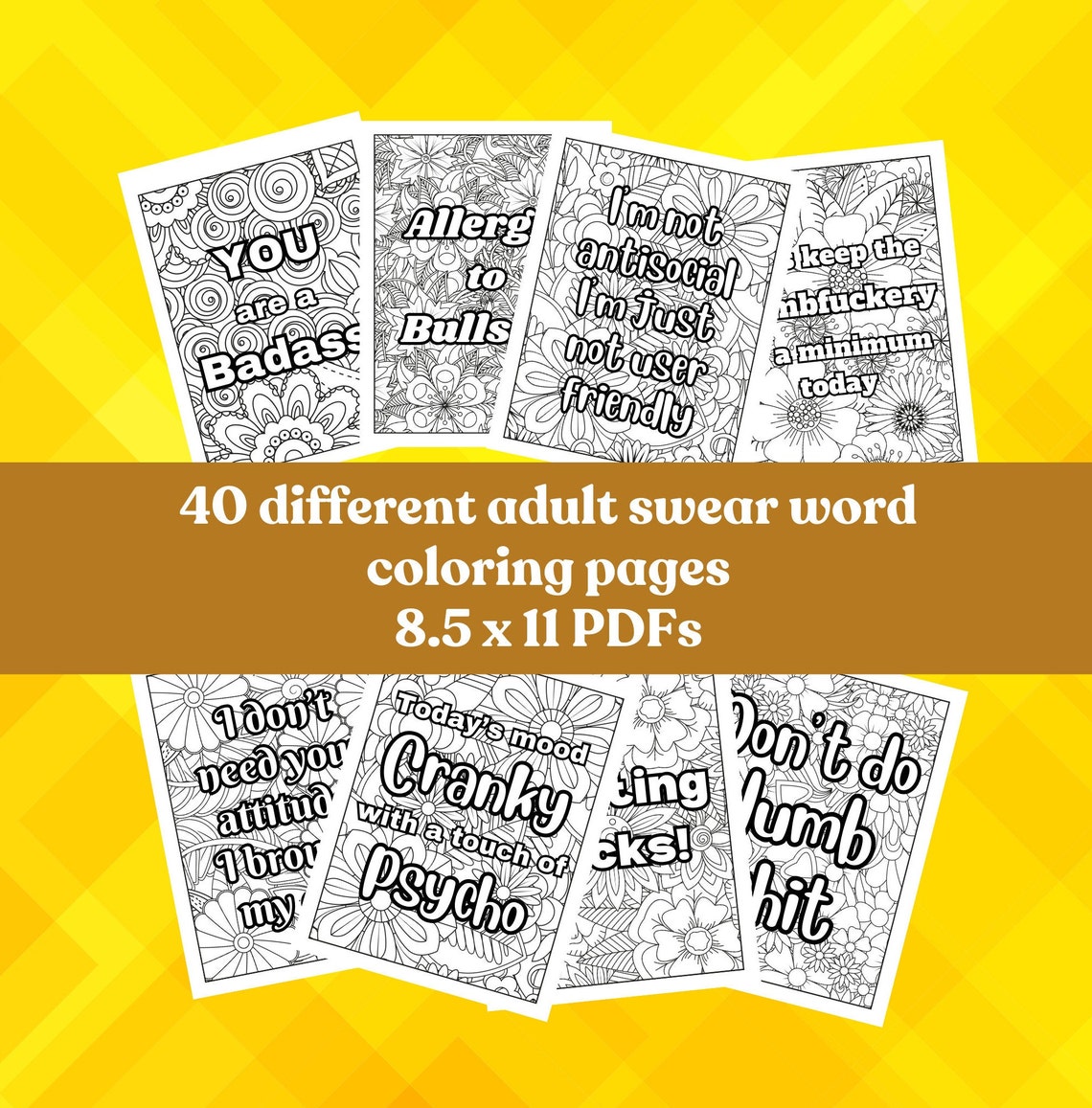 40 Swear Word Adult Coloring Pages - Digital Download - Etsy