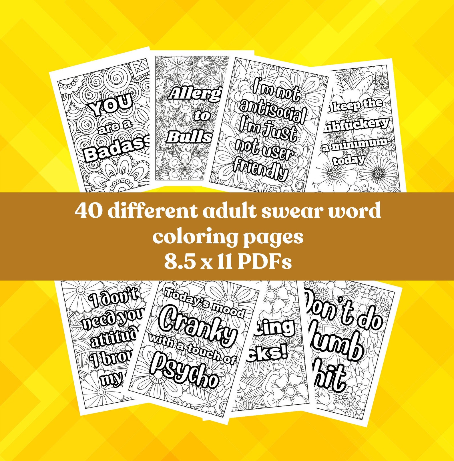 40 Swear Word Adult Coloring Pages - Digital Download - Etsy