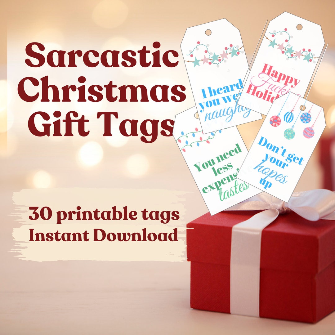 Printable Funny Christmas Gift Tags | Sarcastic Holiday Tags | Pastel ...