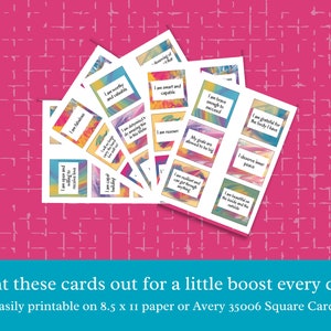 3x3 Printable Affirmation Cards Bundle | Positive Encouragement Set of ...