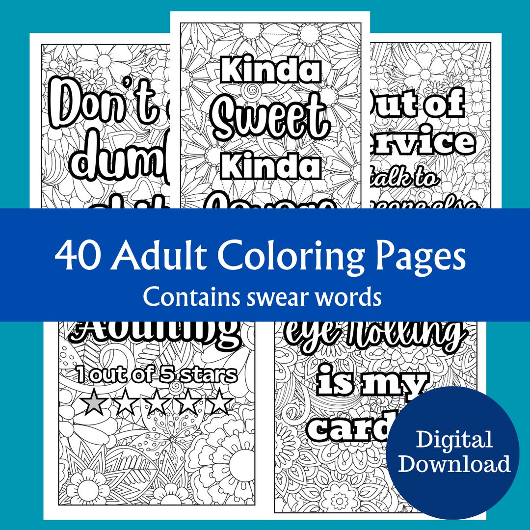 40 Hilarious Adult Coloring Pages – Funny Quotes, Unique Designs ...