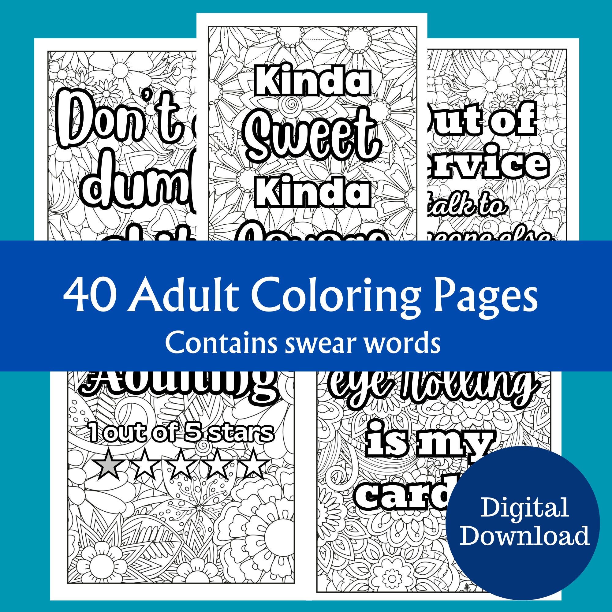 40 Hilarious Adult Coloring Pages – Funny Quotes, Unique Designs ...