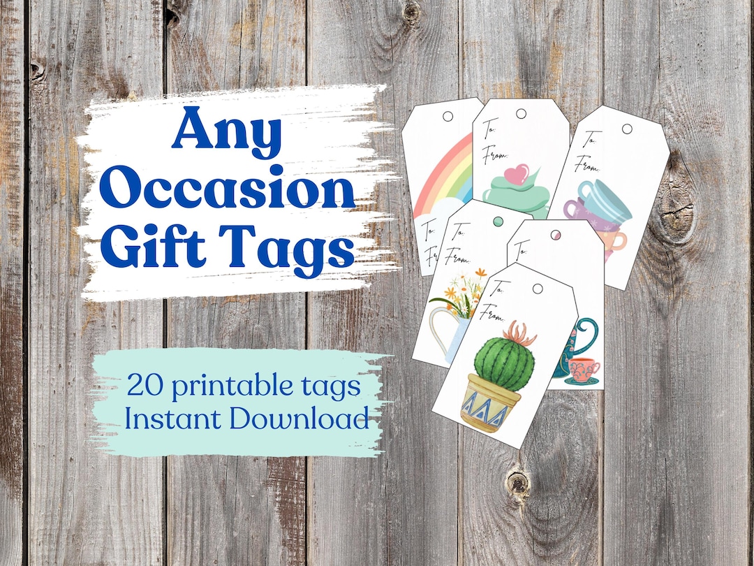 Printable Gift Tags for Any Occasion-20 Unique Designs Instant Download ...